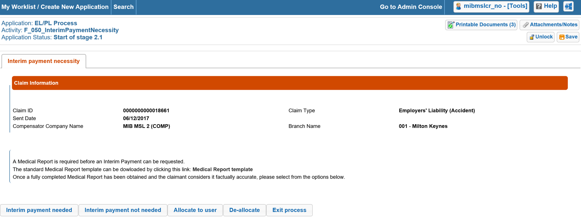 Claims Portal | Creating and requesting an Interim Settlement Pack