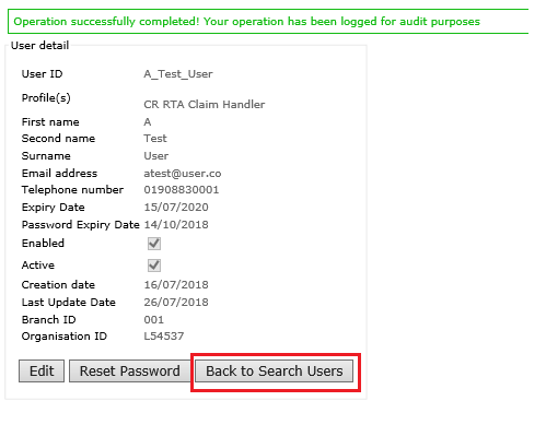 Claims Portal | Managing User expiry dates