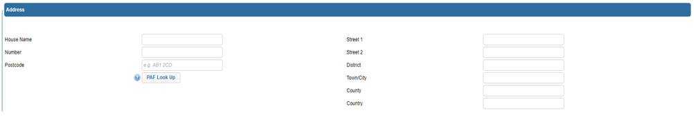 Claims Portal | Address entry
