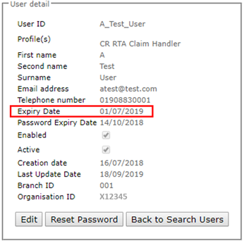 Managing User expiry dates